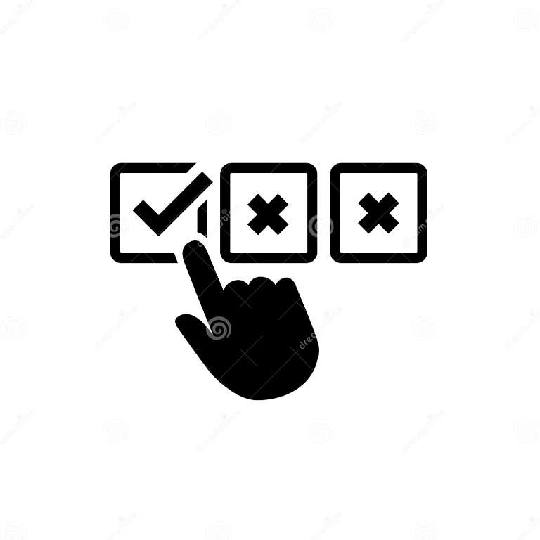 Correct Answer Icon, Vector Black Simple Illustration Stock Vector ...
