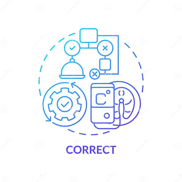 Correct Blue Gradient Concept Icon Stock Vector - Illustration of icon ...