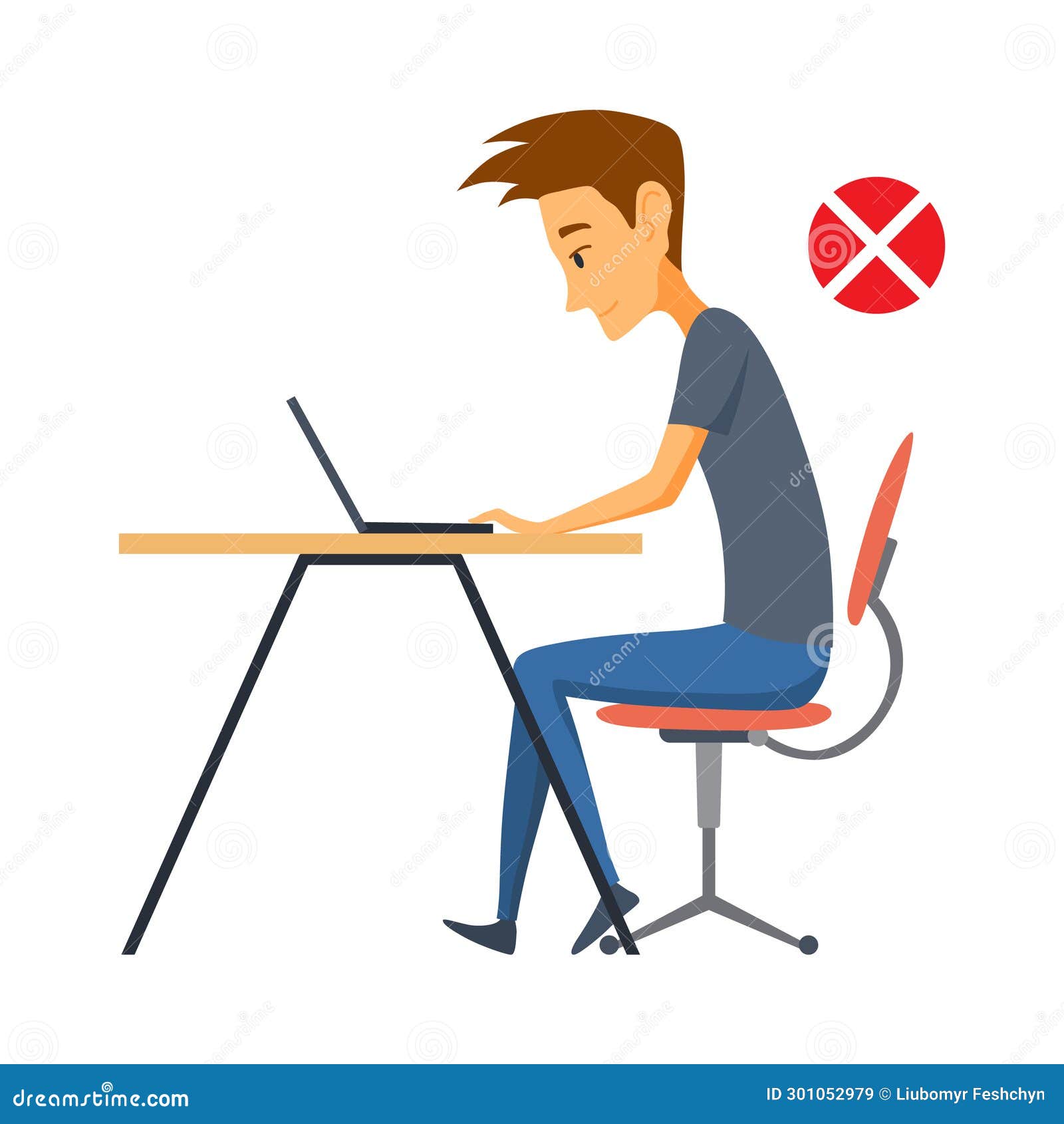 Wrong Posture RGB Color Icon Royalty-Free Illustration | CartoonDealer ...