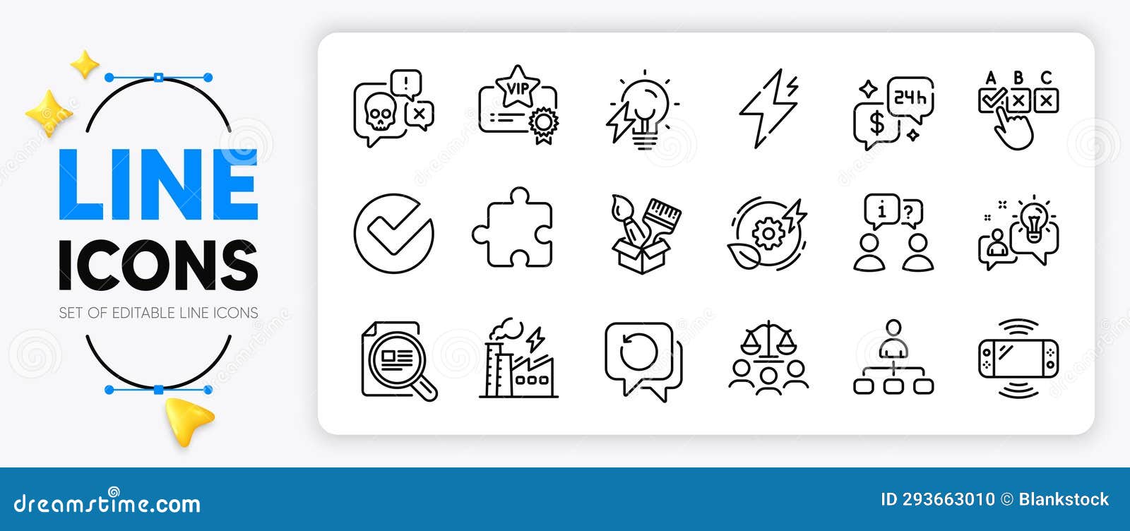 Correct Checkbox, Electricity Bulb And Recovery Data Line Icons. For Web App. Vector ...