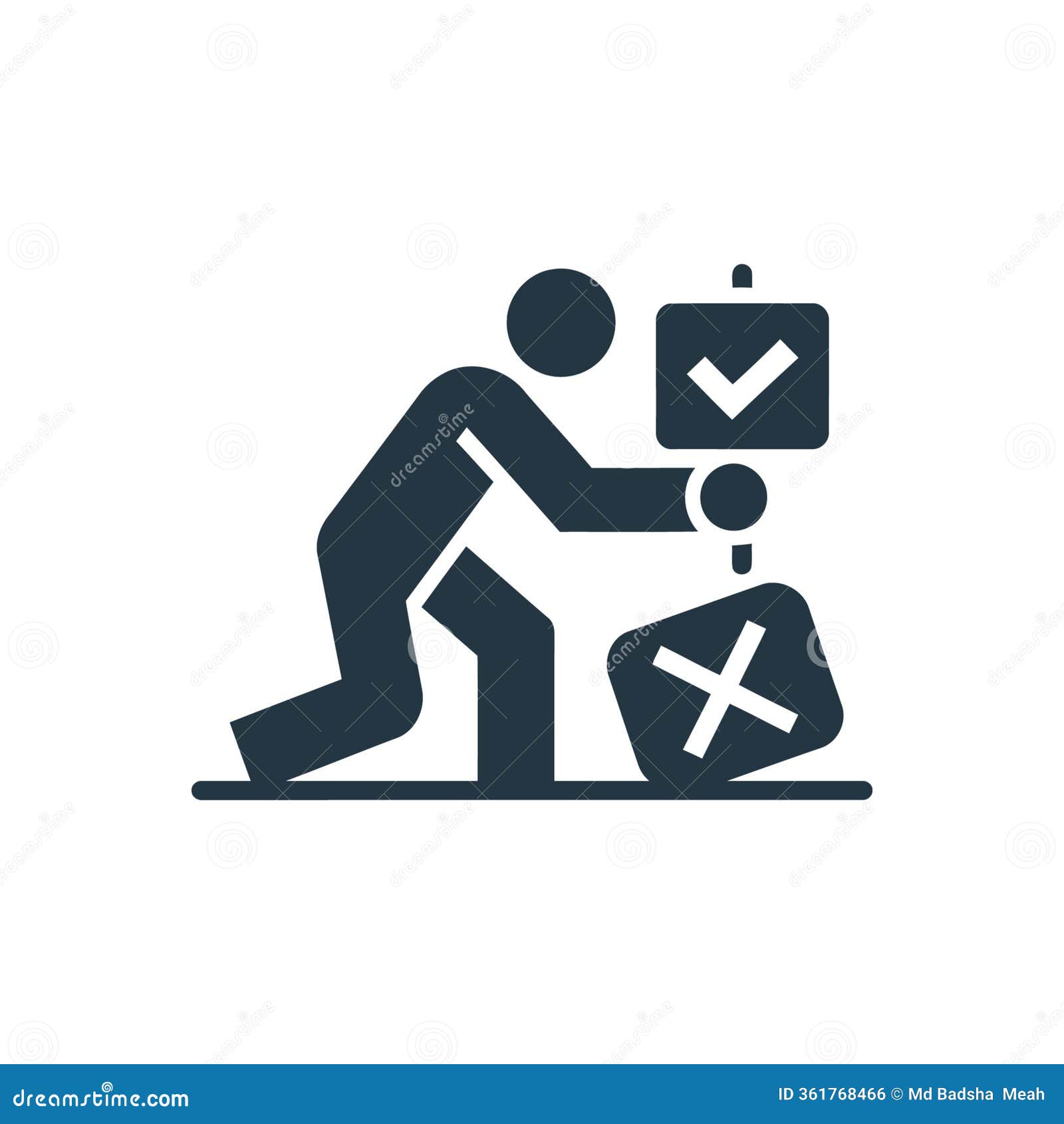 Correct Decision Icon stock vector. Illustration of progress - 361768466