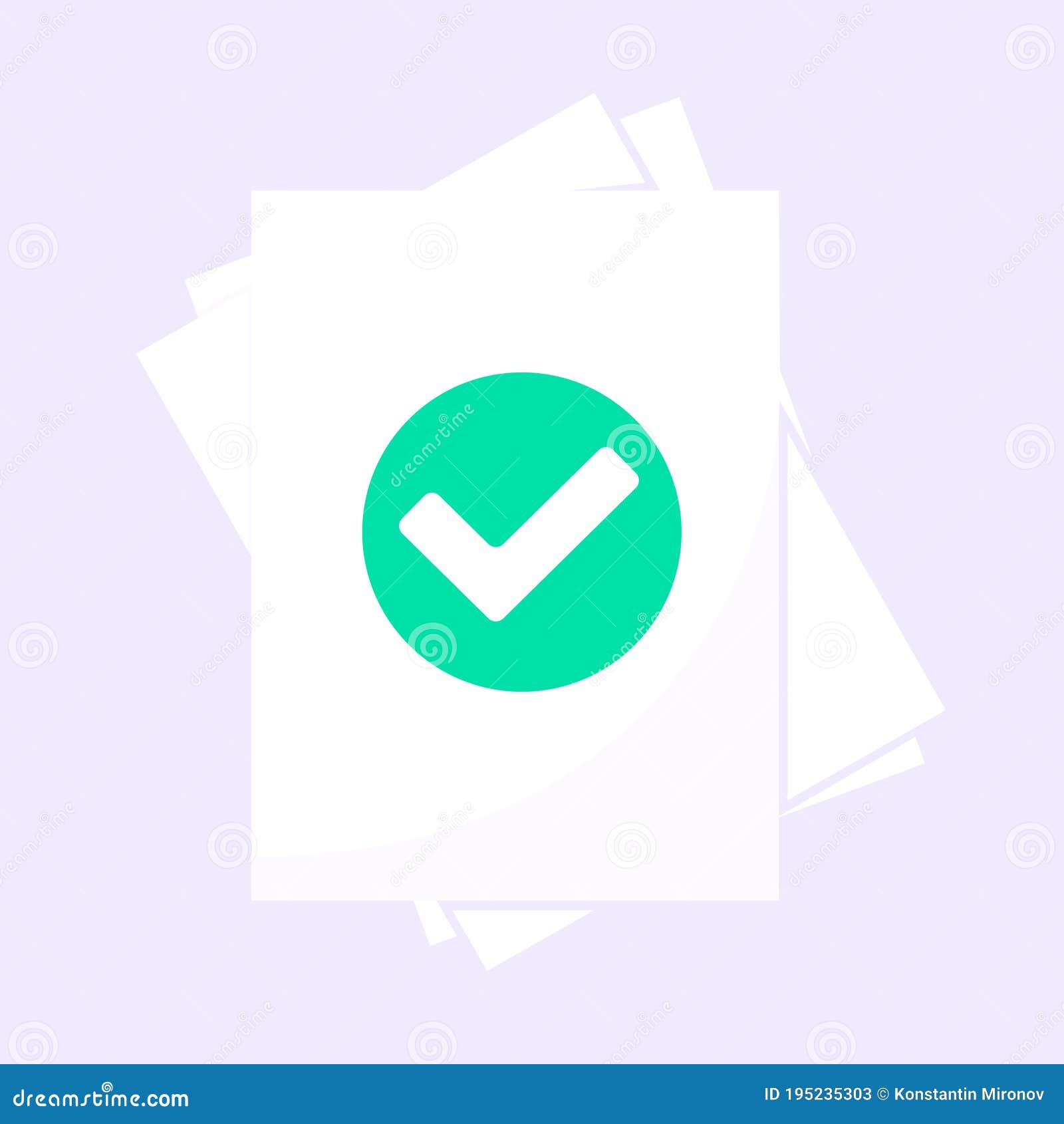 Correct Document Verification Concept with Paper Sheets and Green Check ...