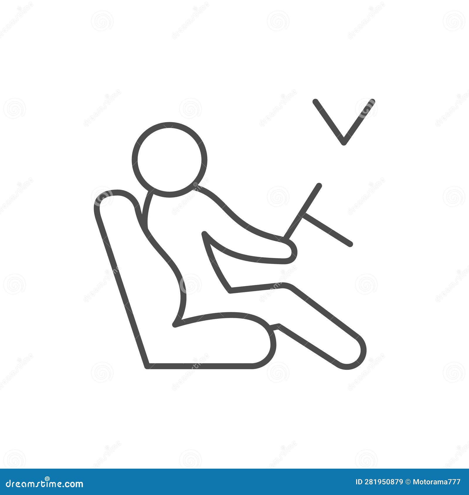 Correct Driving Posture Line Icon Stock Vector - Illustration of ...