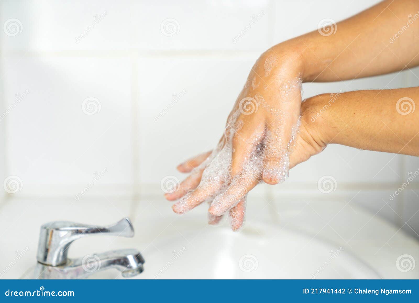 Correct Hand Washing Method with Soap Stock Photo - Image of bacteria ...