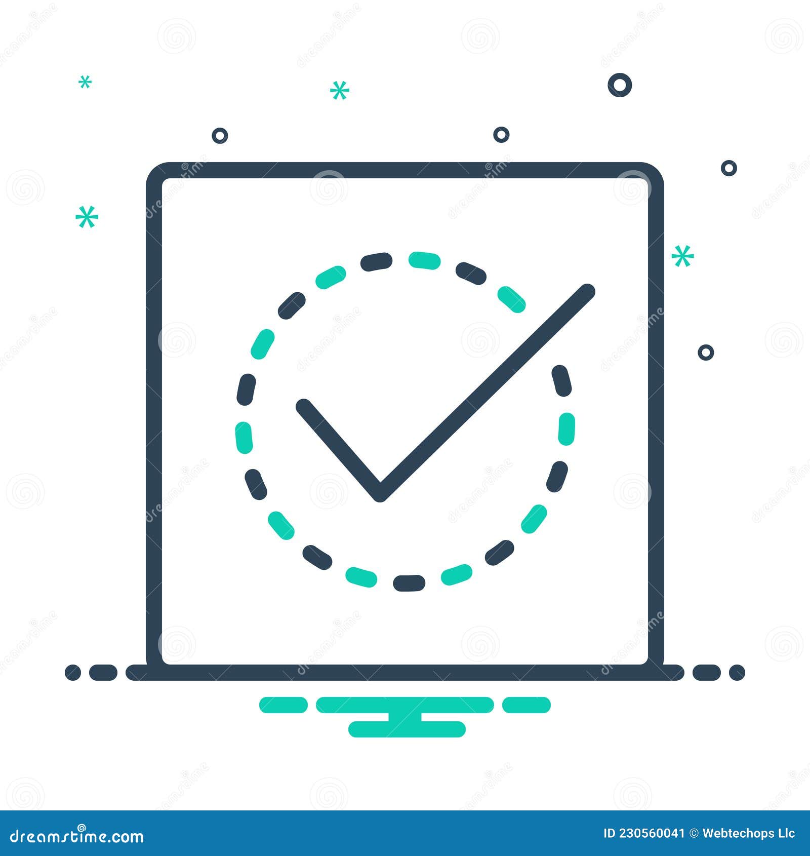 Mix Icon for Correct, Right and Acceptance Stock Vector - Illustration ...