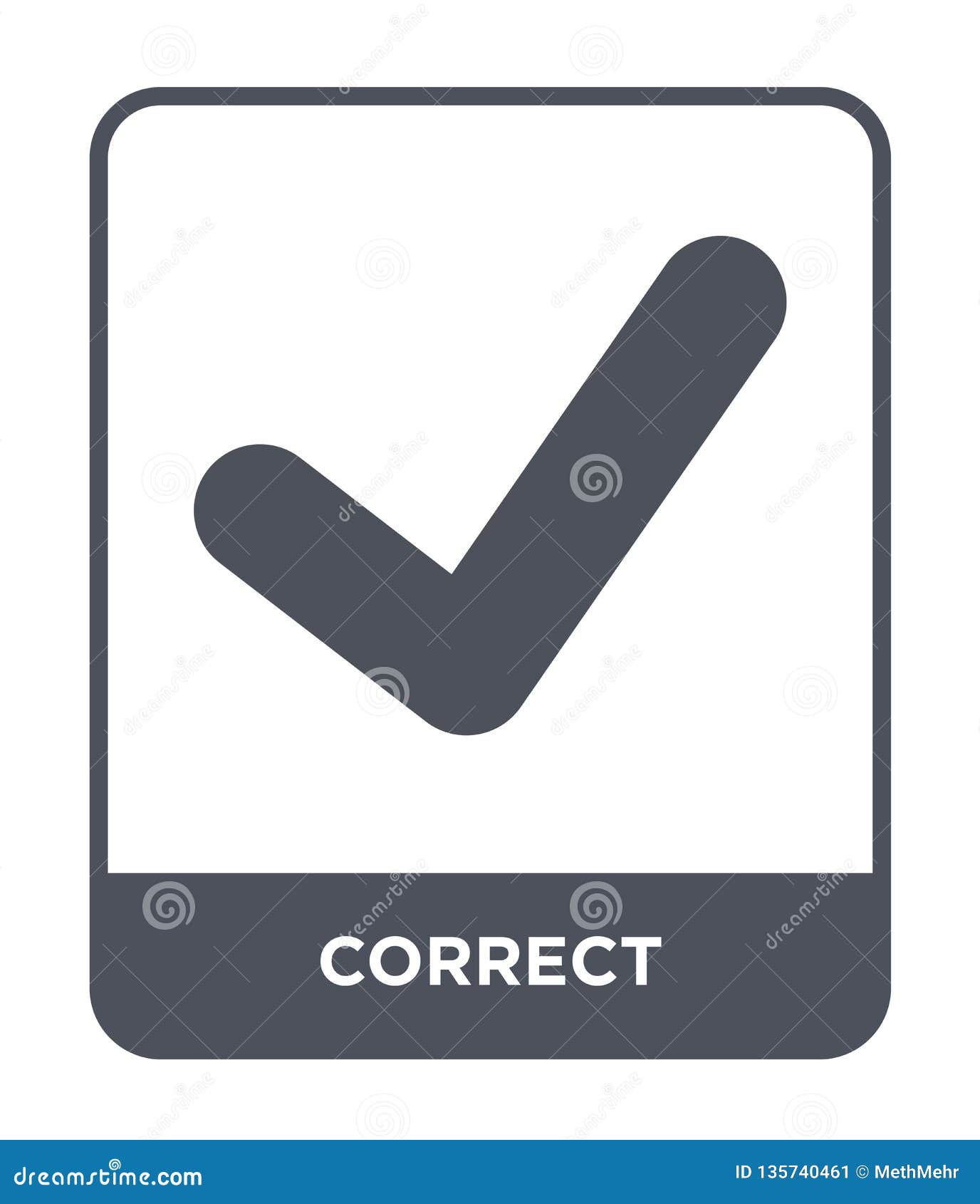 Correct Icon in Trendy Design Style. Correct Icon Isolated on White ...