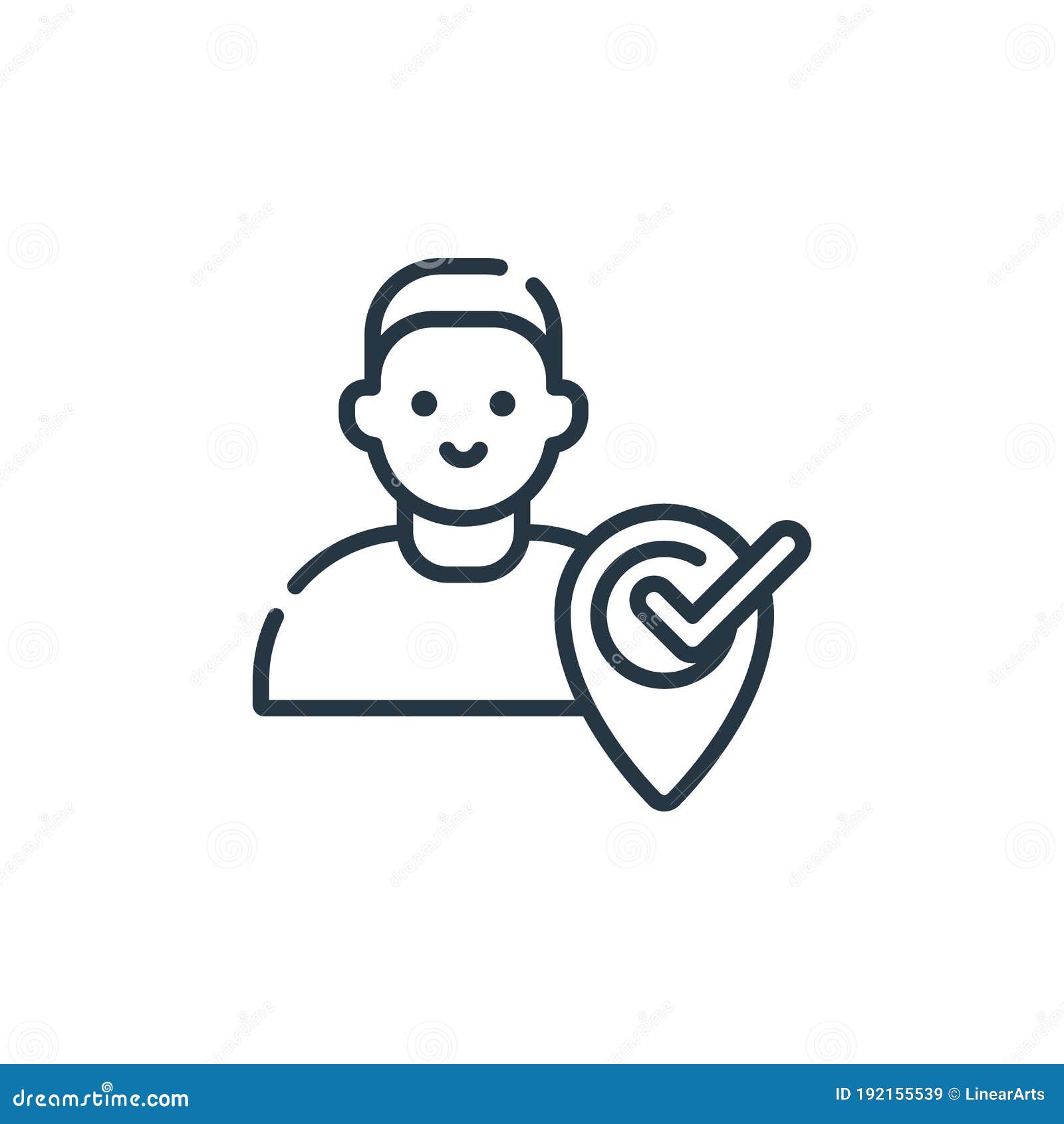 Correct Icon Vector from Location Concept. Thin Line Illustration of ...