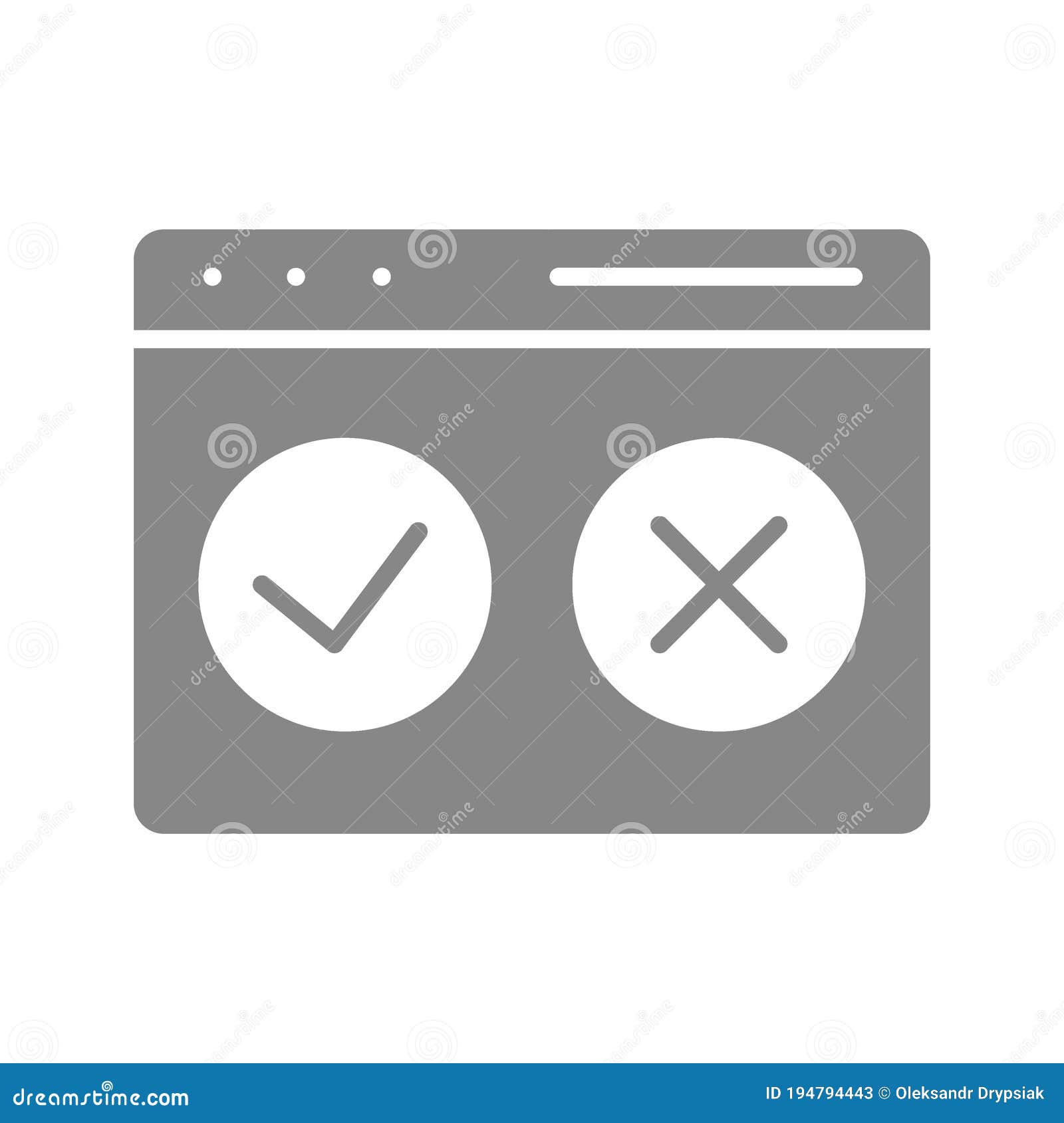 Correct And Incorrect Checkmarks On Webpage Grey Icon. Right And Wrong ...
