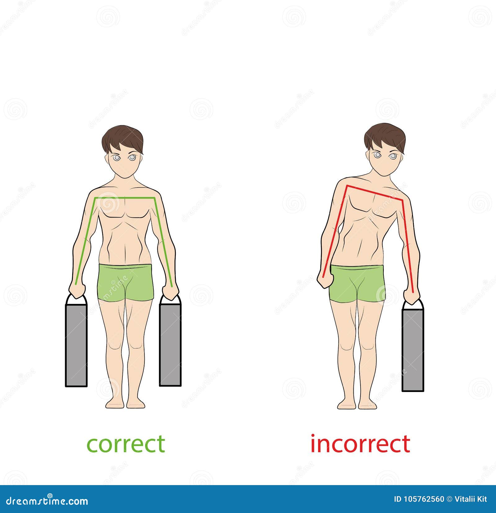 Proper Lifting Technique Cartoon Vector | CartoonDealer.com #90415877