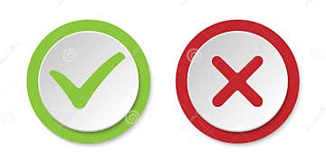 Correct and Incorrect Sign, Check Mark Sticker, Vector Illustration ...
