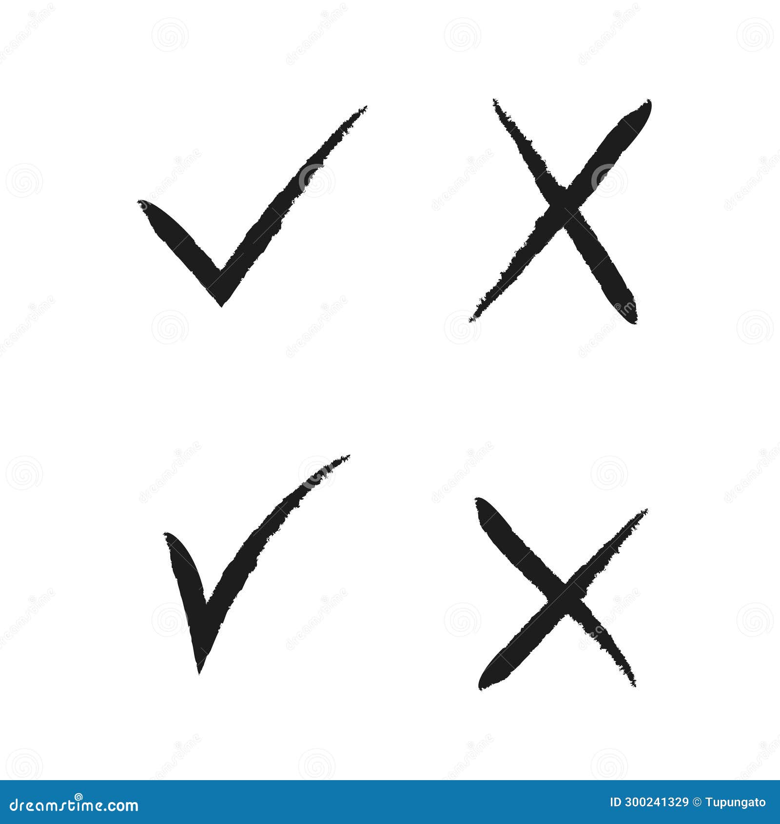 Correct and Incorrect Sign Hand Painted Object Set Stock Vector ...