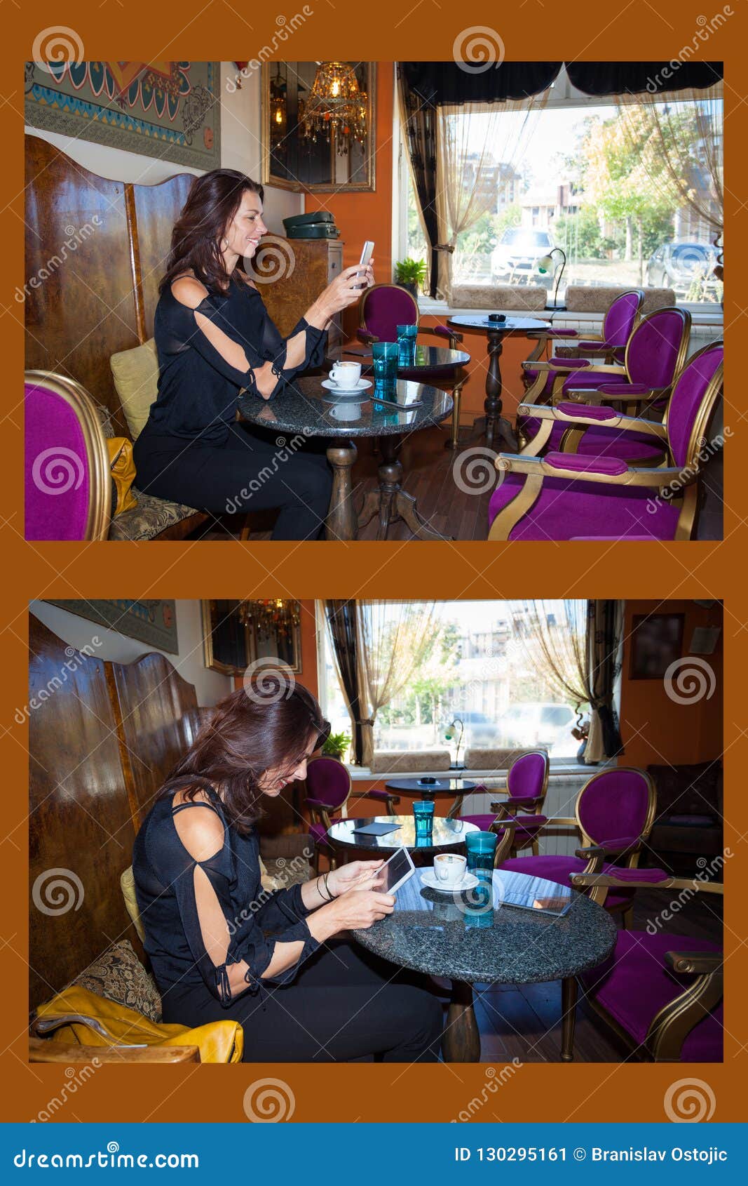 Correct and Incorrect Sitting in this Example Woman Sit in a Cafe Using ...