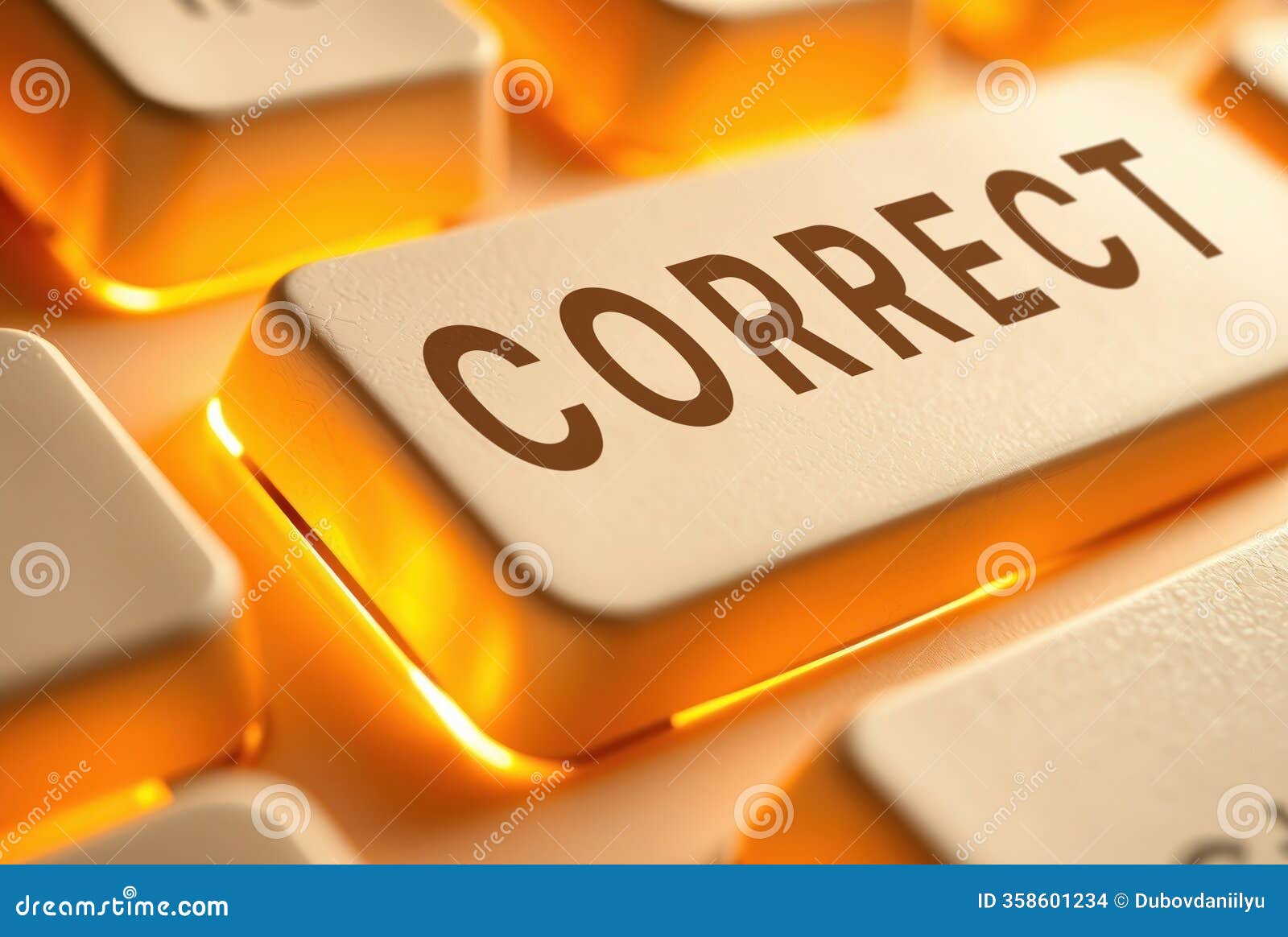 Correct Inscription Text Words on a Keyboard Key Stock Illustration ...