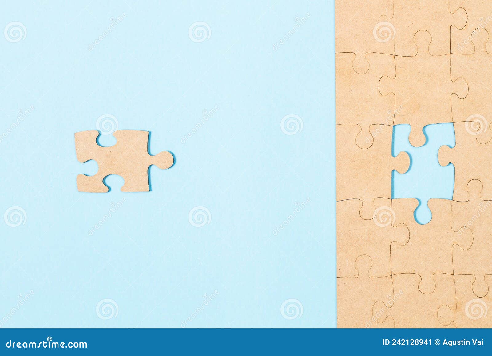 The Correct Missing Puzzle Piece on a Light Blue Background Stock Image ...
