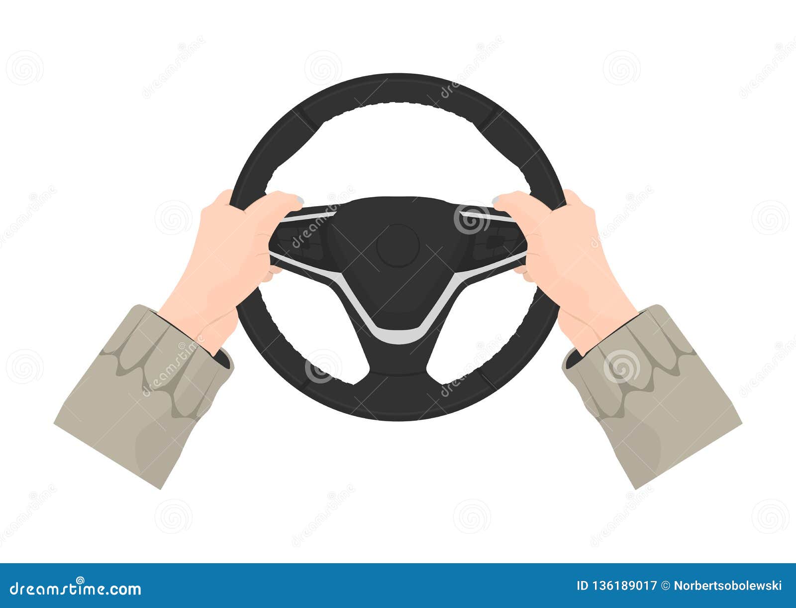 Correct Position of the Hands on the Steering Wheel Stock Vector ... Correct Position of the Hands on the Steering Wheel Stock Vector ...