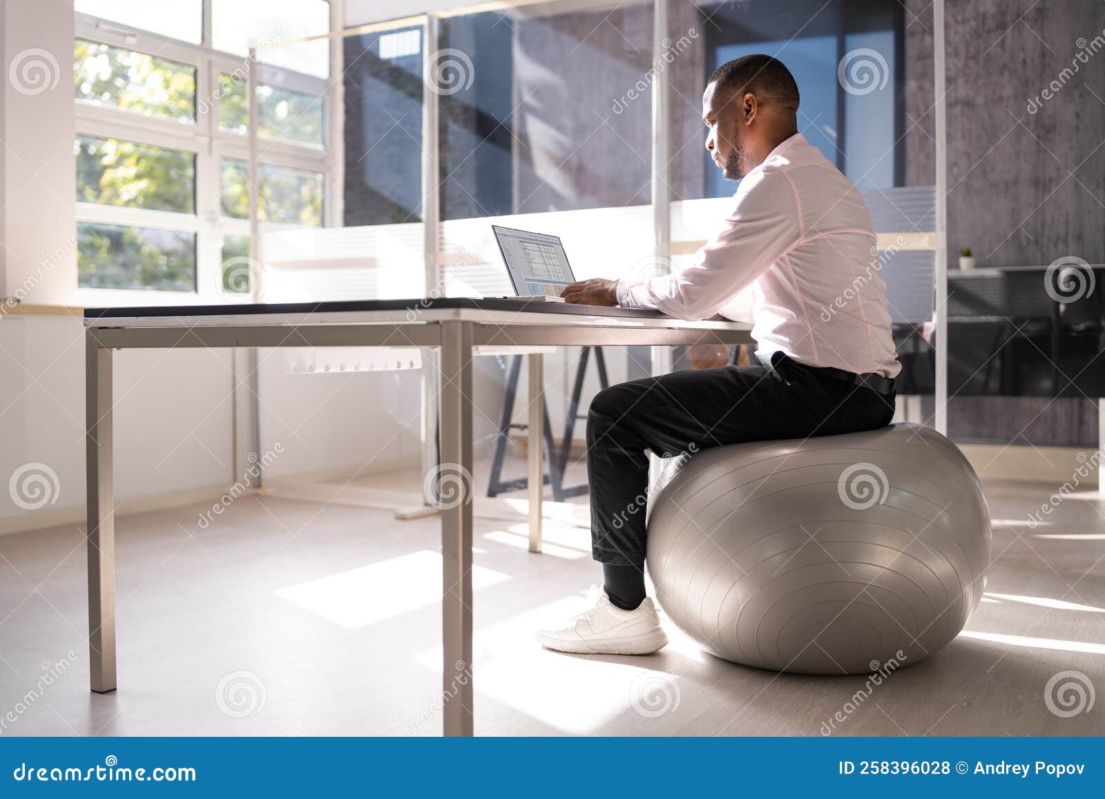 Correct Posture at Desk in Office Stock Photo - Image of office ...