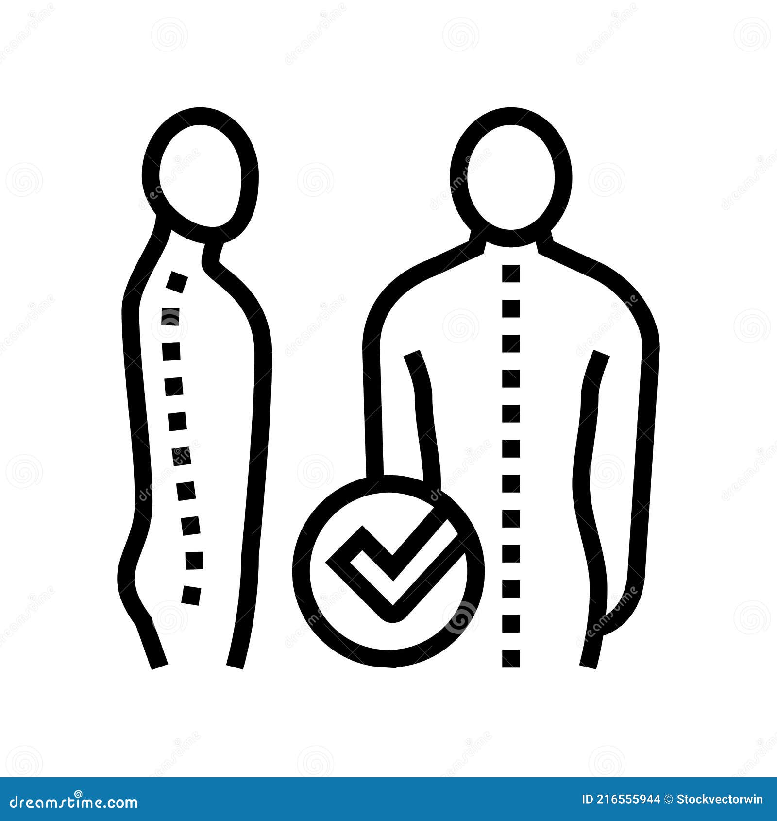 Correct Posture Line Icon Vector Illustration Stock Vector ...