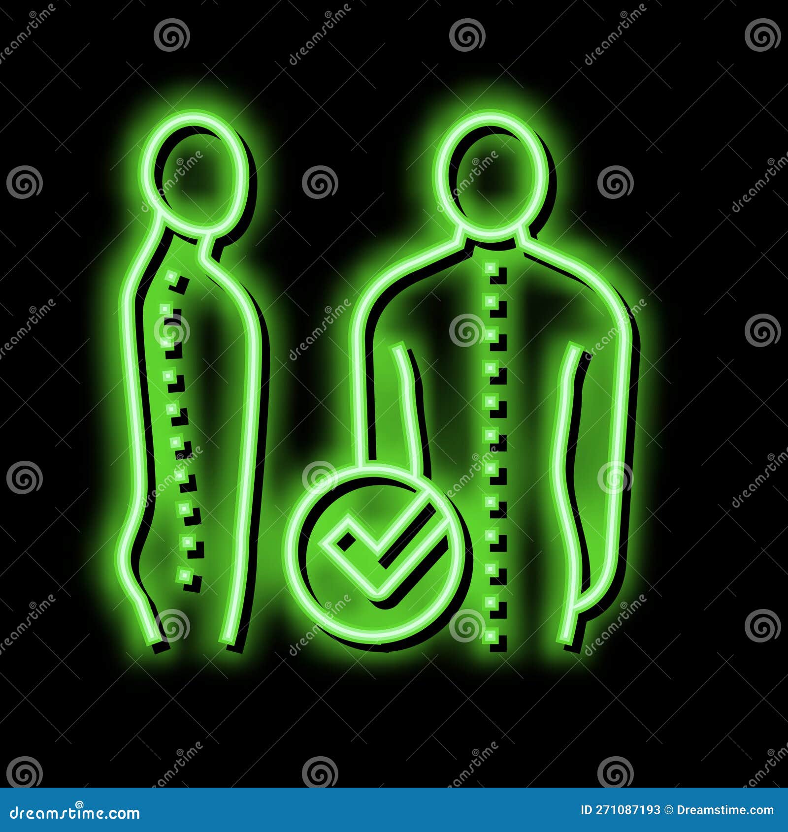 Correct Posture Neon Glow Icon Illustration Stock Vector - Illustration ...