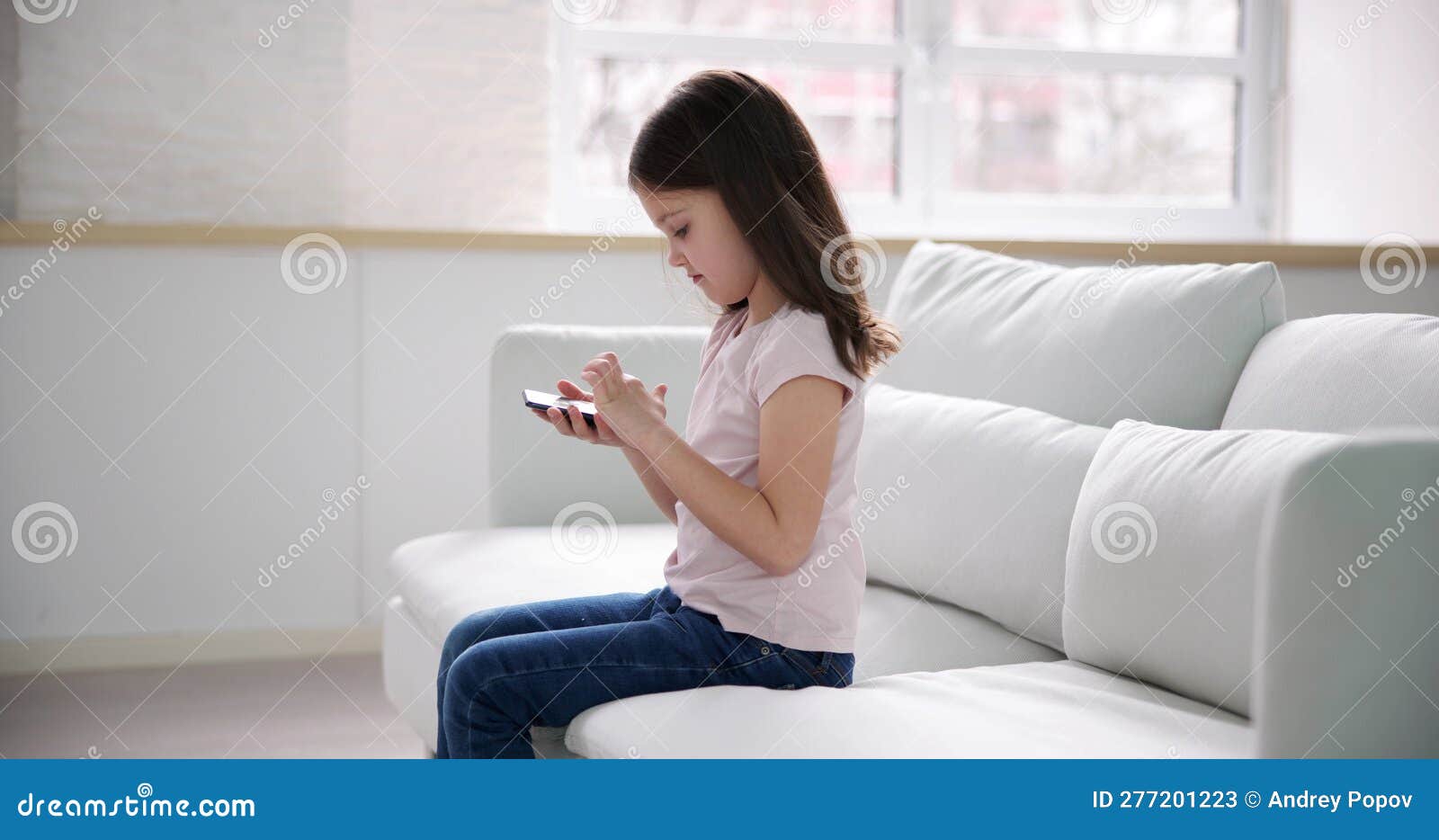 Correct Posture To Avoid Backache Using Smartphone Stock Image - Image ...