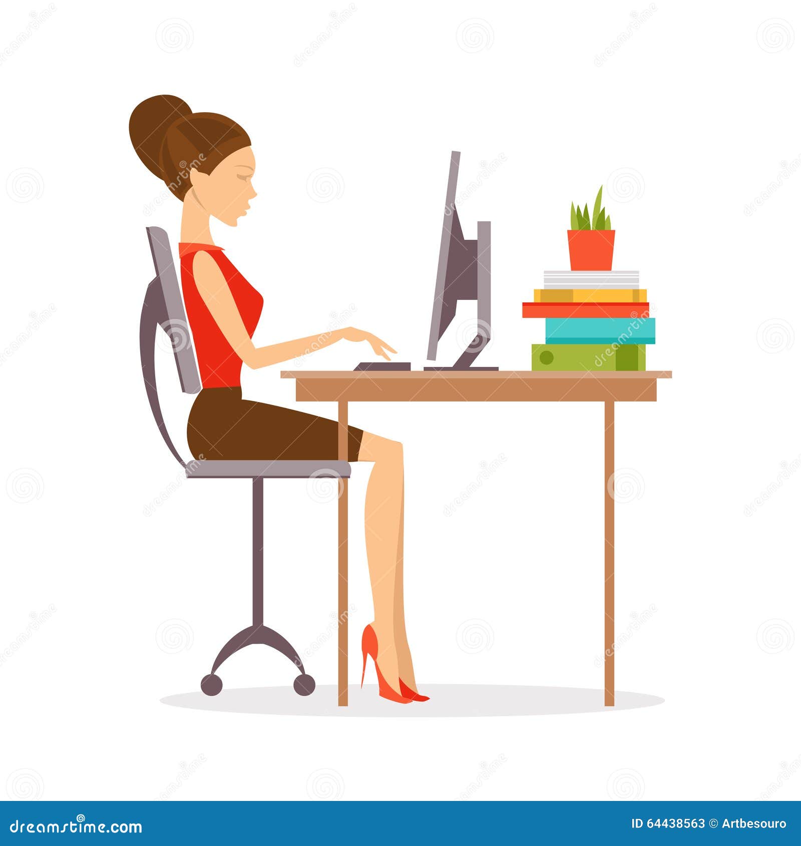 Correct Posture. Vector Illustration Stock Vector - Illustration of ...