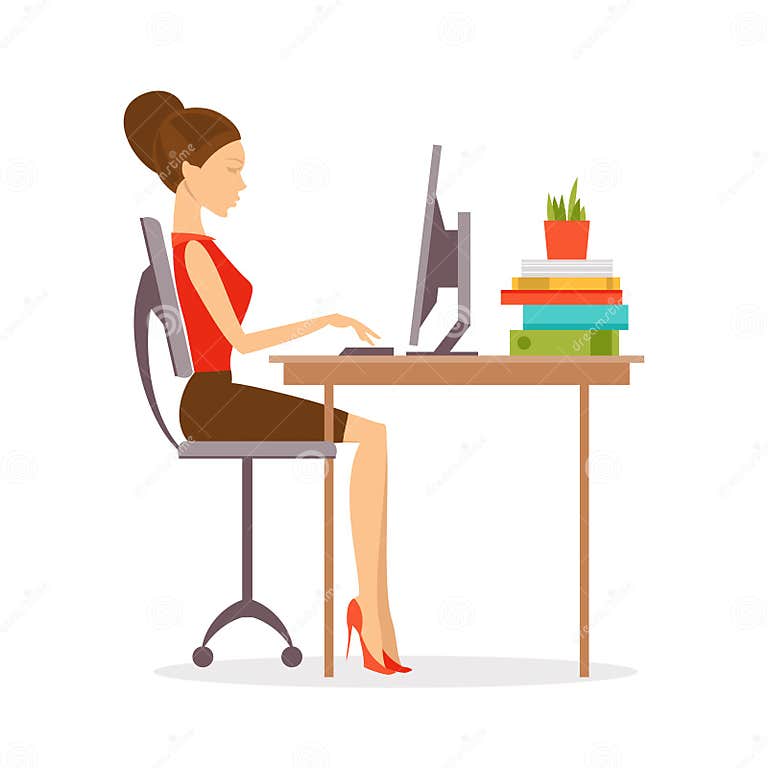 Correct Posture. Vector Illustration Stock Vector - Illustration of ...