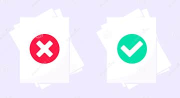 Correct and Reject Document Verification Concept with Paper Sheets and ...