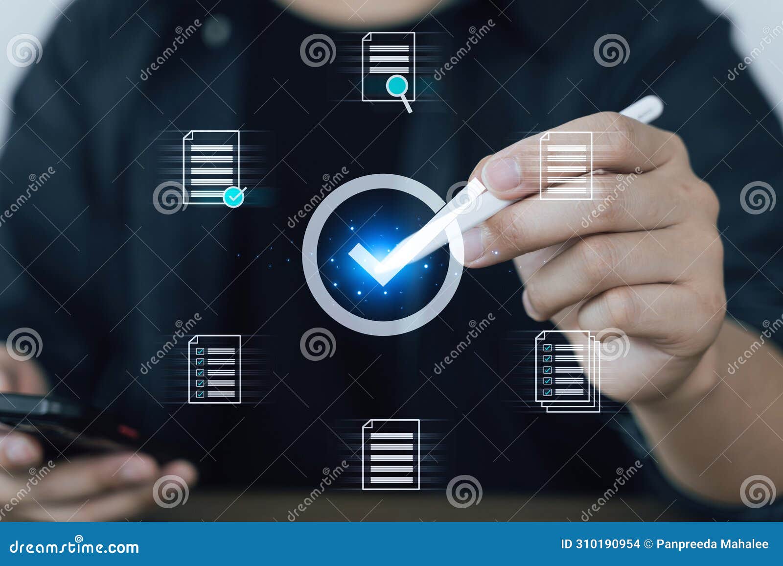 Correct Sign Mark and Document Icon for Online Quality Control Document ...