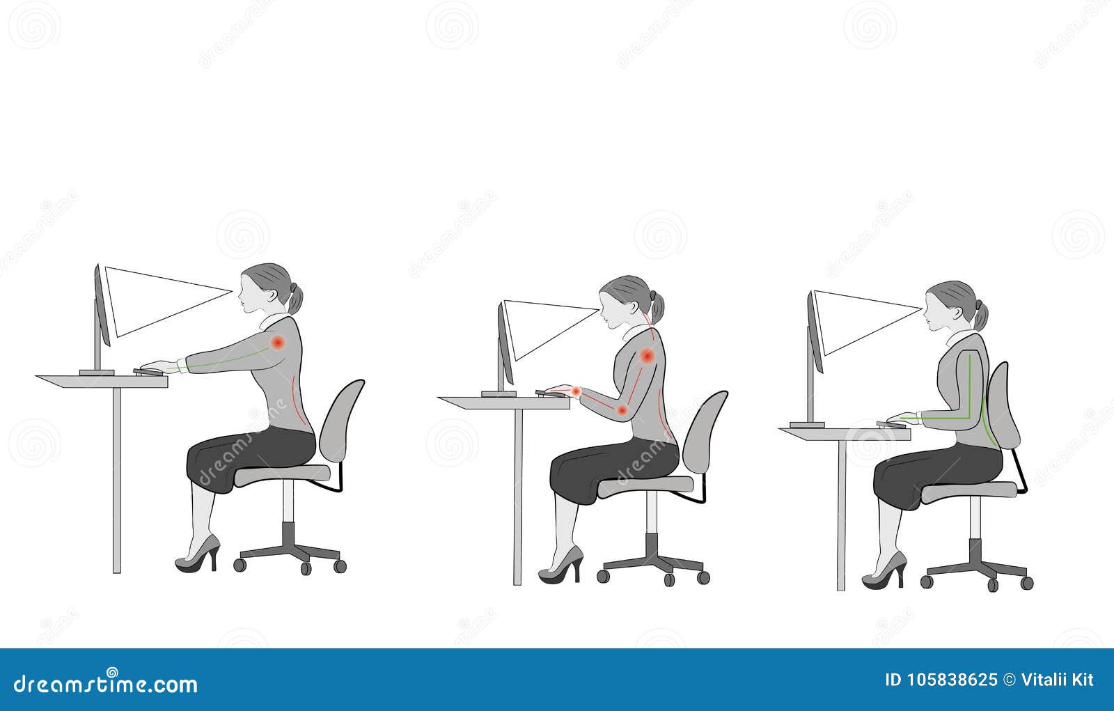 Correct Sitting At Desk Posture Ergonomics Advices For Office Workers
