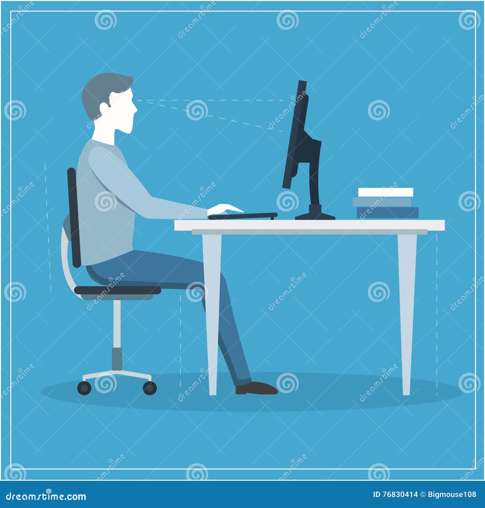 Correct Sitting At Desk Posture Ergonomics Advices For Office Workers ...