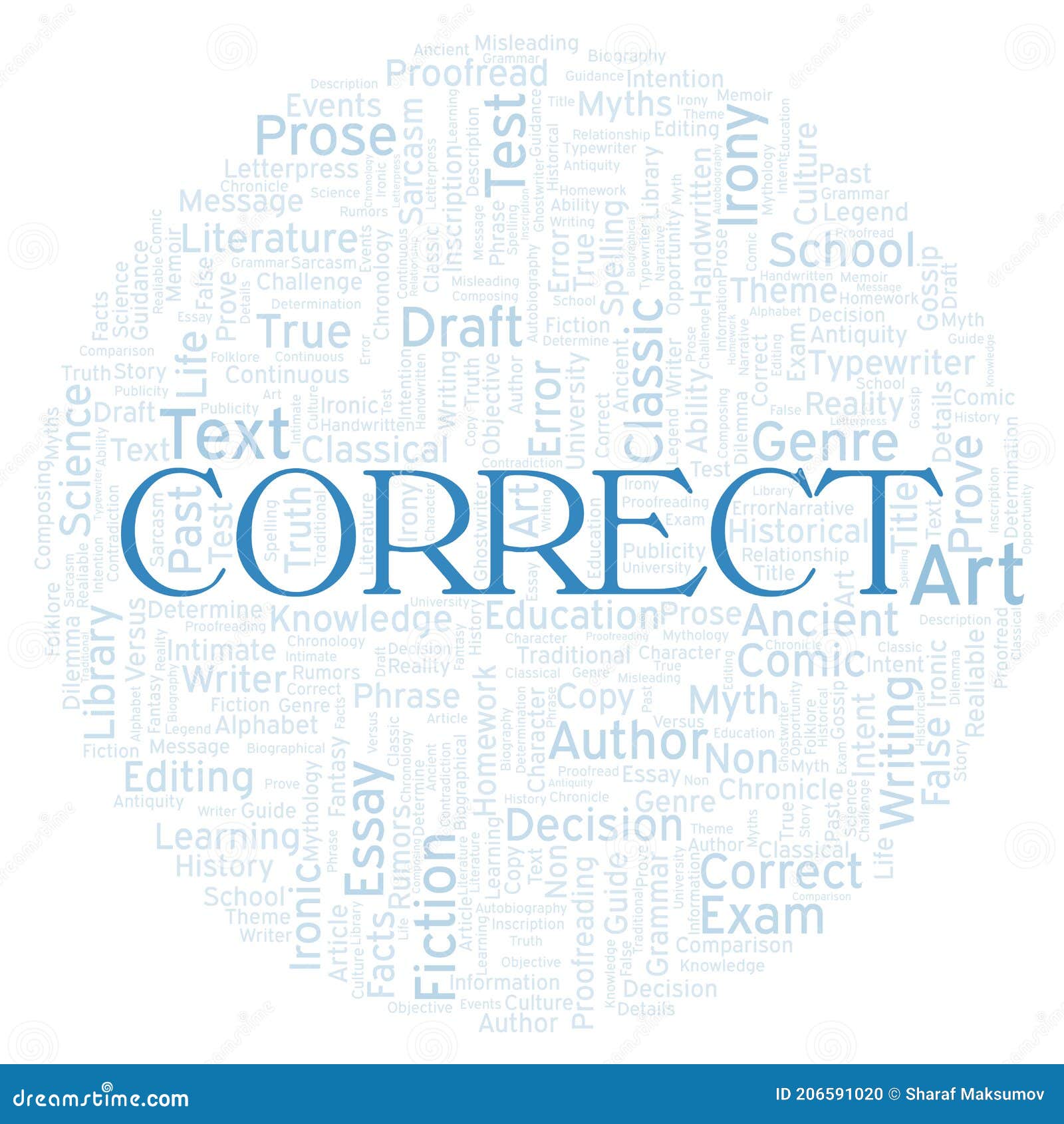 Correct Typography Word Cloud Create with the Text only Stock ...