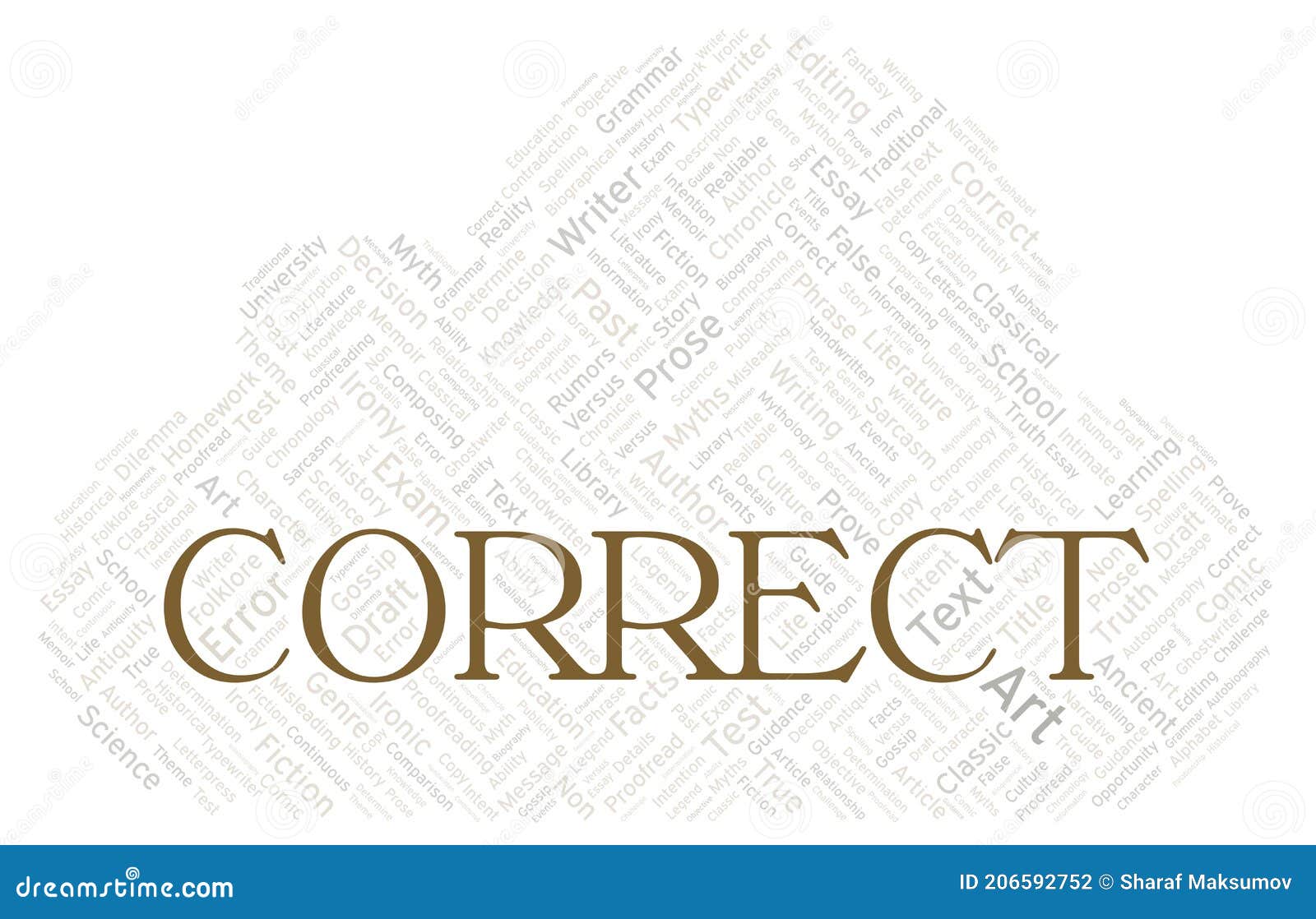Correct Typography Word Cloud Create with the Text only Stock ...