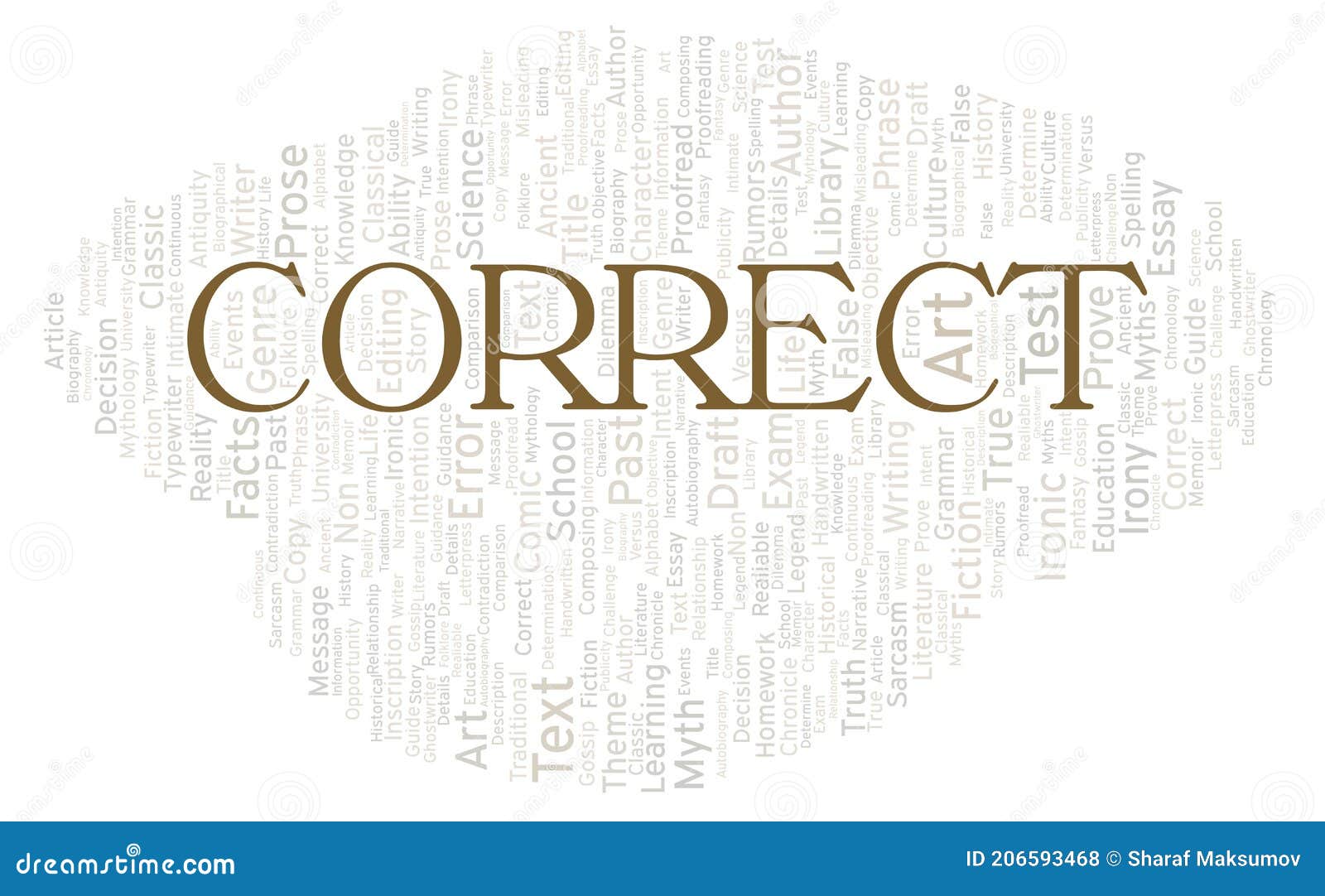 Correct Typography Word Cloud Create with the Text only Stock ...