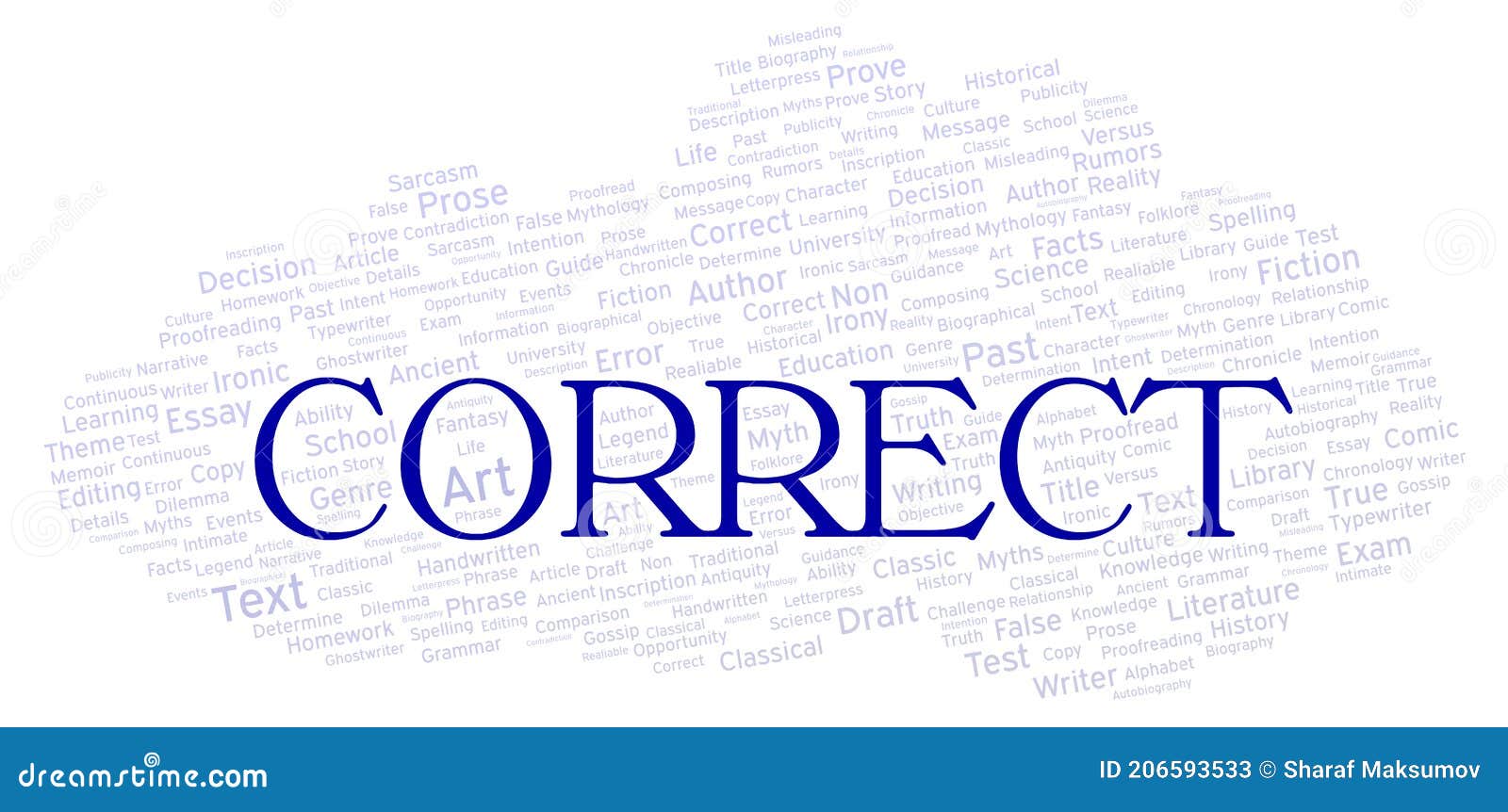 Correct Typography Word Cloud Create with the Text only Stock ...