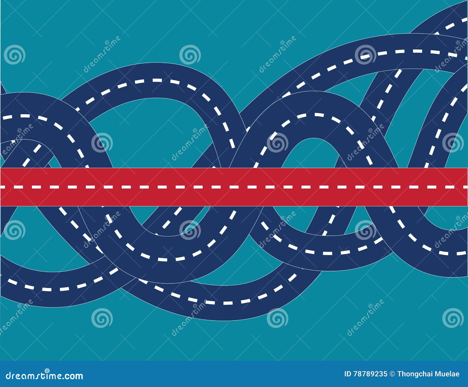 Correct Way in Confused Road. Concept Business Illustration Stock ...