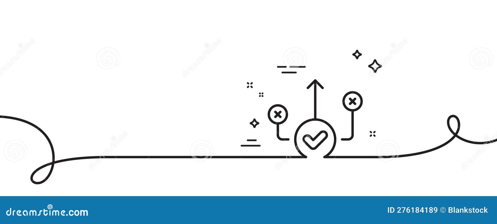 Correct Way Line Icon. Approved Path Sign. Continuous Line with Curl. Vector Stock Vector ...