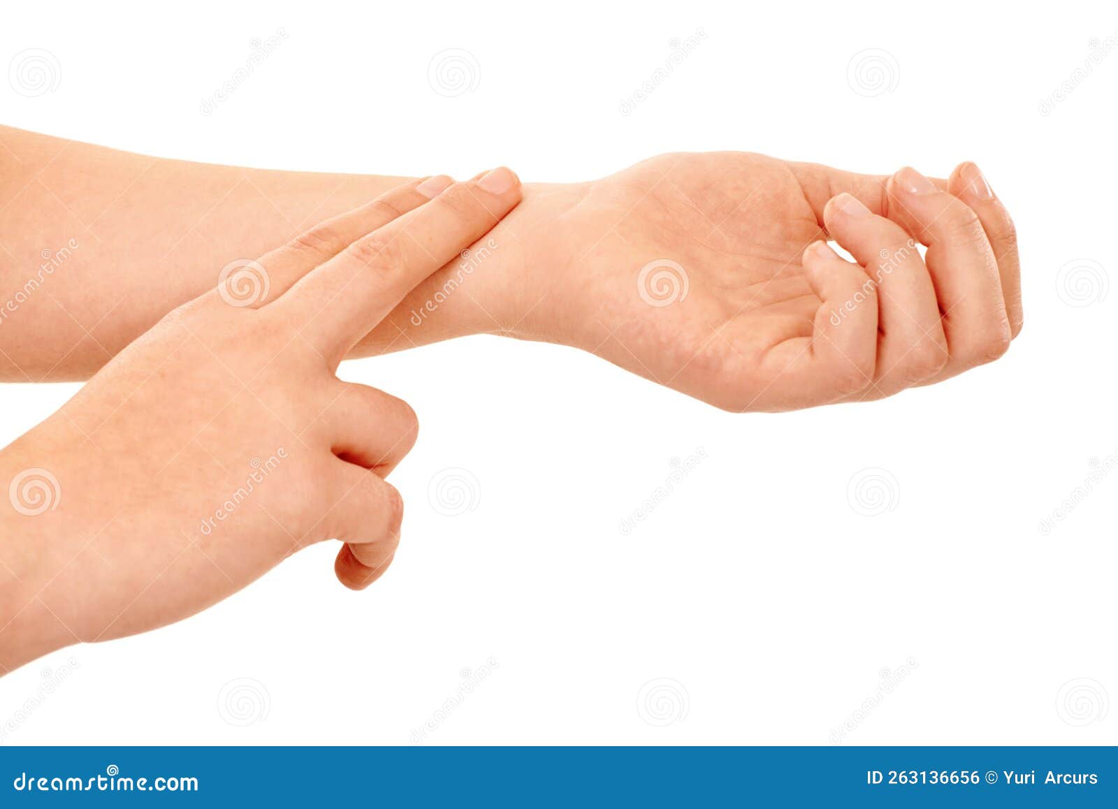 The Correct Way To Check a Pulse. Male Hands Taking a Pulse Rate ...