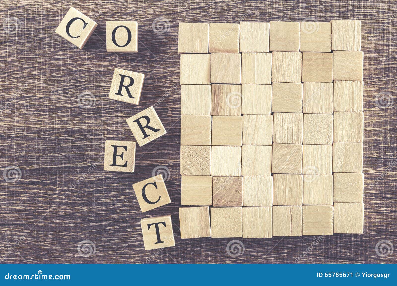 Correct Word Formed with Wooden Blocks Stock Image - Image of emotional ...