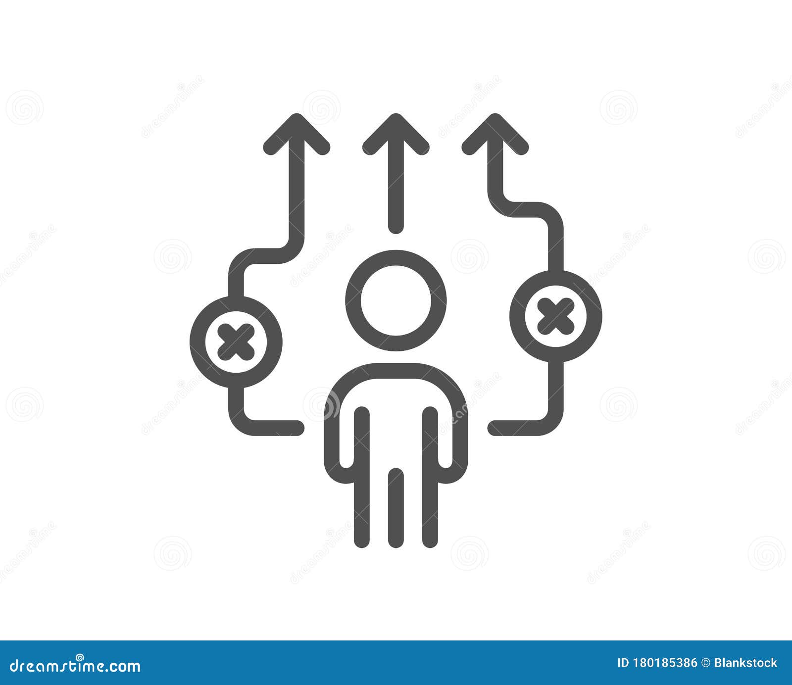 Correct Working Process Line Icon. Business Way Sign. Vector Stock ...