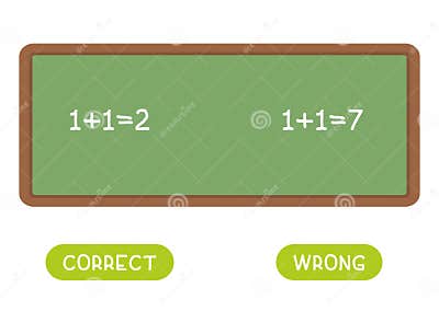 Correct and Wrong Antonyms Word Card Vector Template. Flashcard for ...