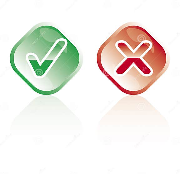Correct and wrong buttons stock vector. Illustration of decorative ...