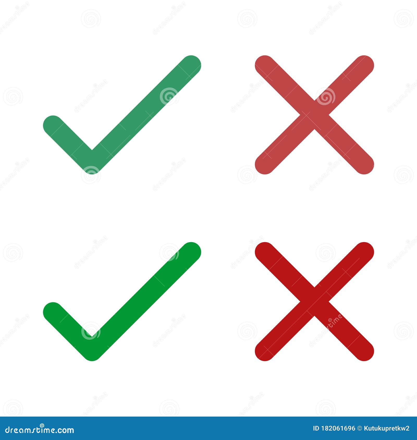 Correct and Wrong Icon Logo Template - Check Mark and Cross ...