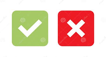 Correct and Wrong Symbol Icon Vector. Check Mark and Cross Mark Images ...