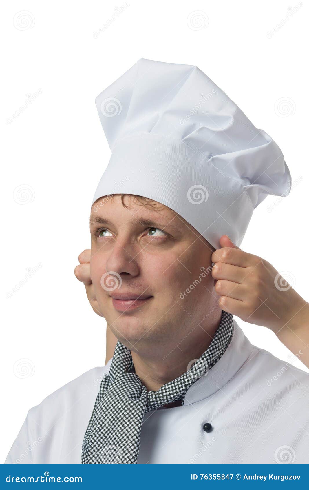 We Corrected Chef Hat on His Head Stock Image - Image of senior ...