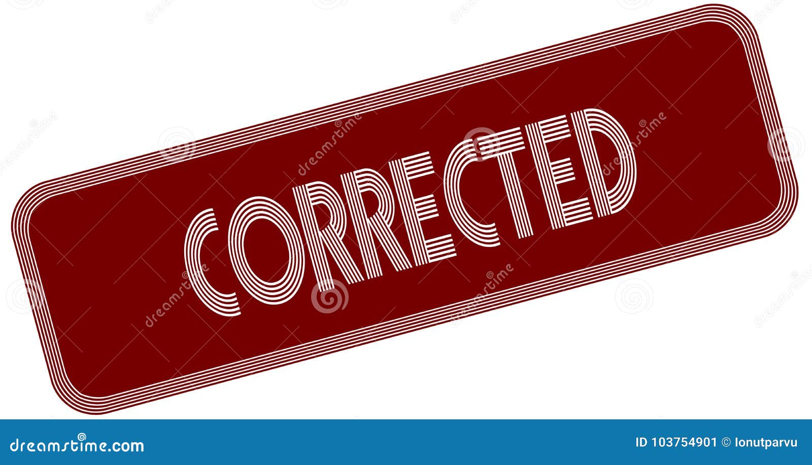CORRECTED on red label. stock illustration. Illustration of corrected ...
