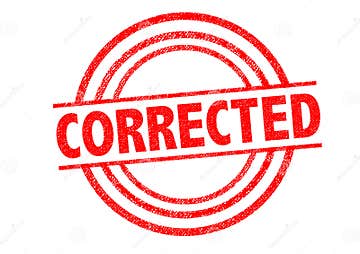 CORRECTED Rubber Stamp stock illustration. Illustration of rectify ...