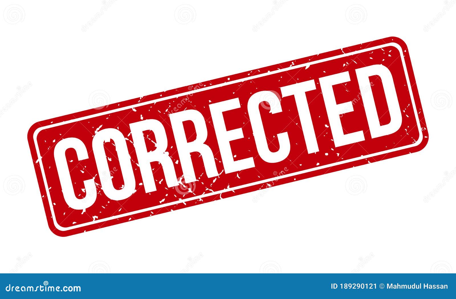 Corrected Rubber Stamp. Red Corrected Rubber Grunge Stamp Seal Vector ...