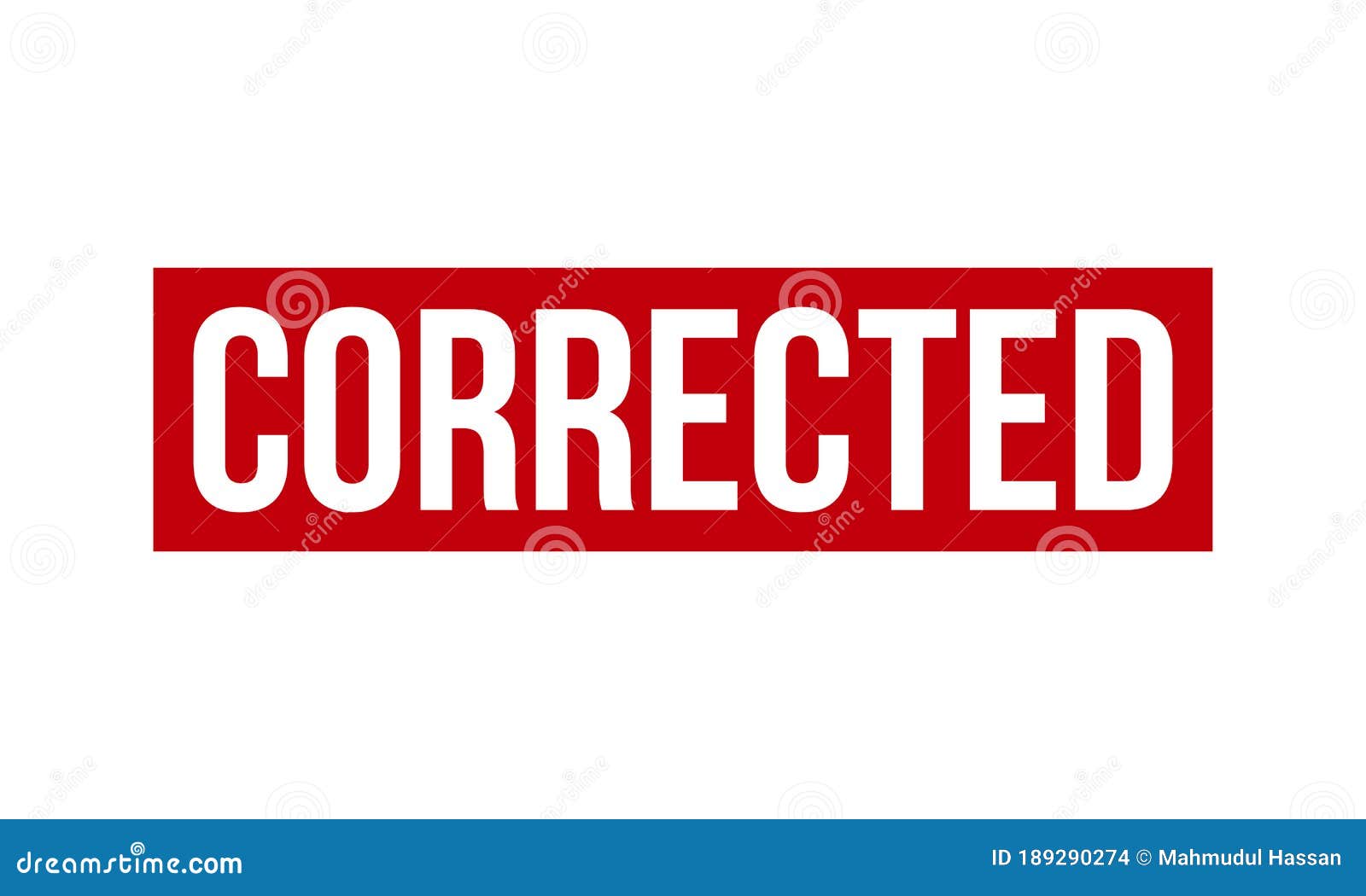 Corrected Rubber Stamp. Red Corrected Rubber Grunge Stamp Seal Vector ...