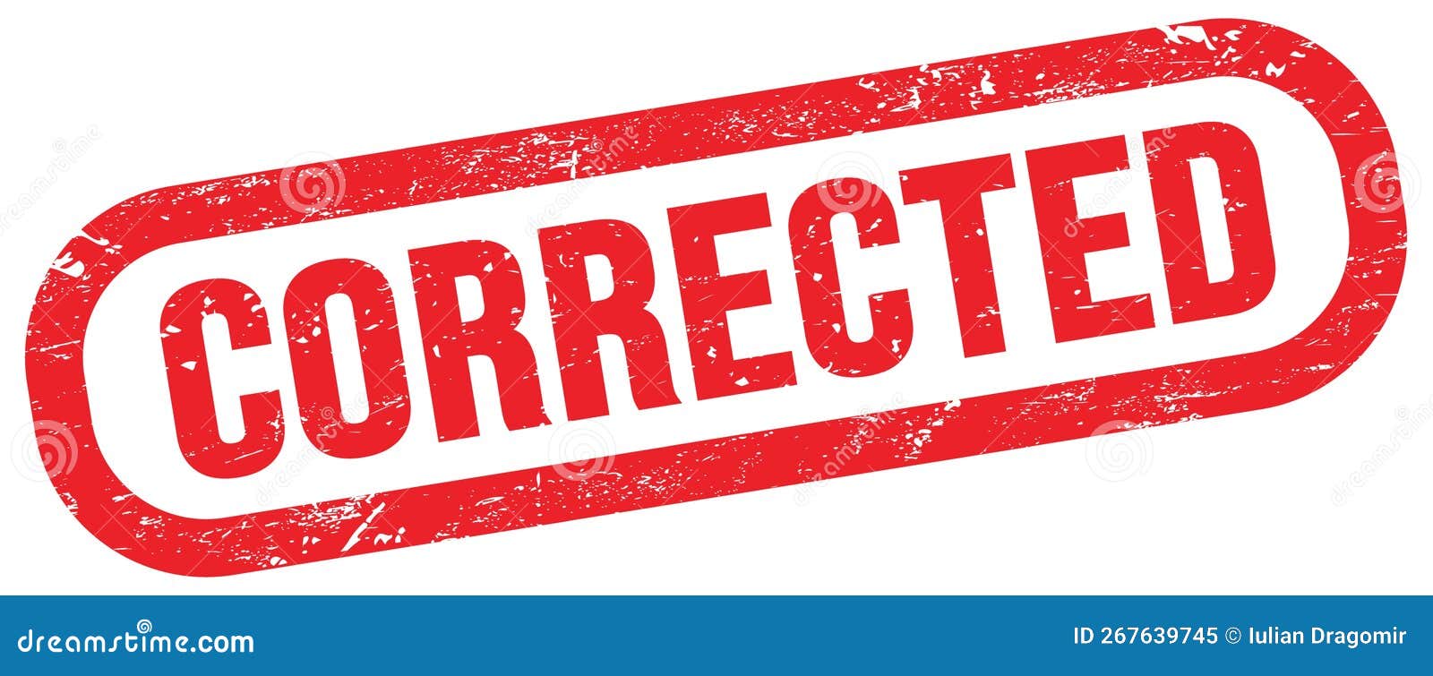 CORRECTED, Text Written on Red Stamp Sign Stock Illustration ...