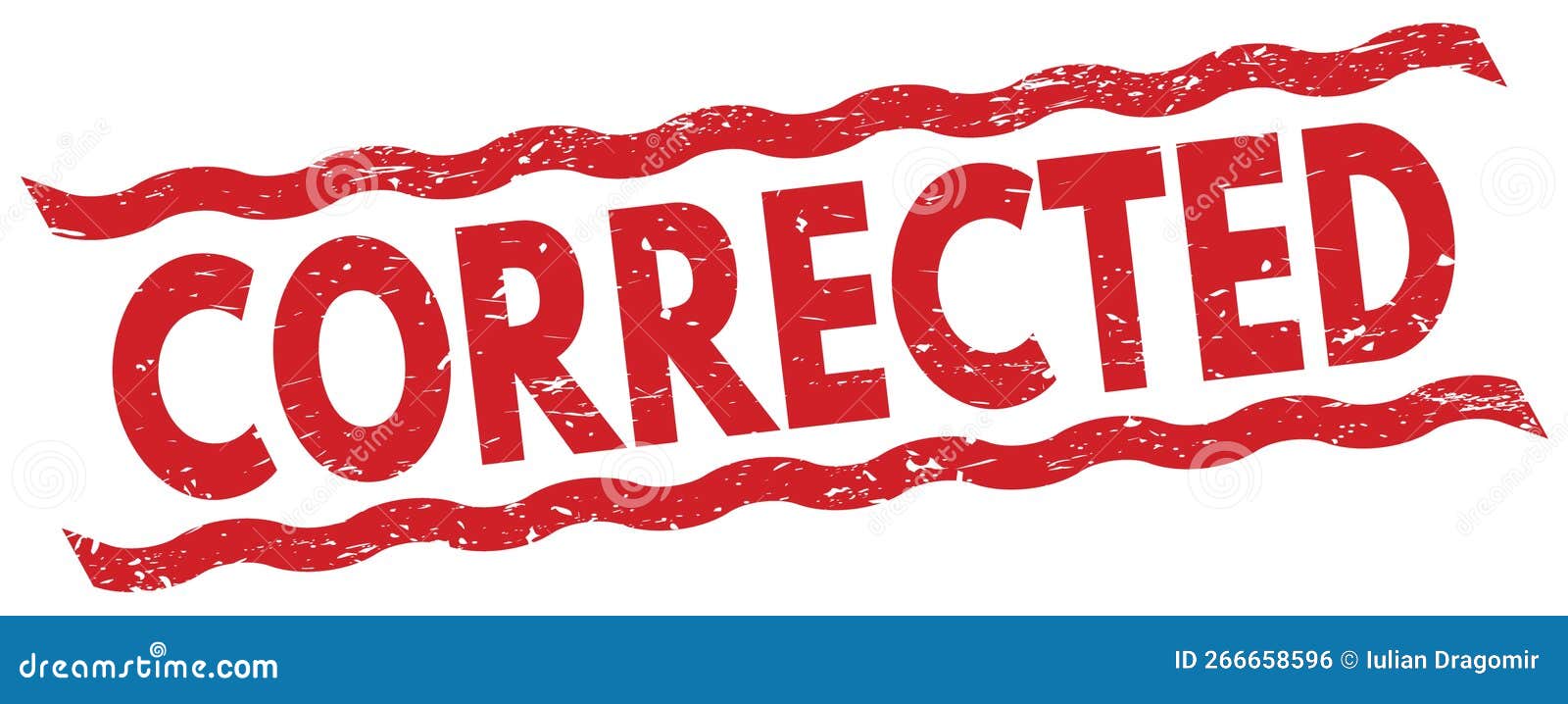 CORRECTED Text on Red Lines Stamp Sign Stock Illustration ...