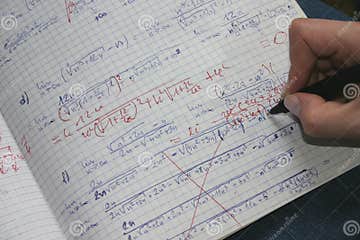 Correcting maths #2 stock photo. Image of college, equations - 215948